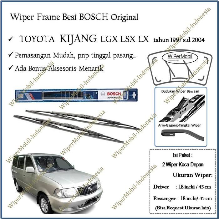 Jual Wiper Frame Besi Bosch Toyota Kijang Lgx 1997 1998 1999 2000 2001