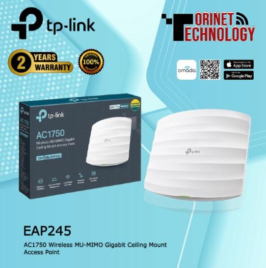 Jual TP LINK EAP245 AC1750 Wireless Dual Band Gigabit Ceiling Mount AP ...