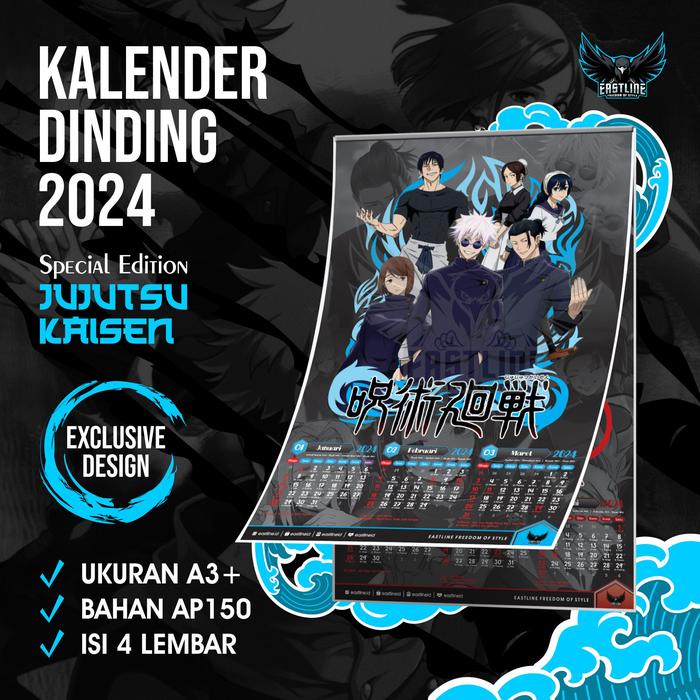 Jual Kalender Dinding Anime Jujutsu Kaise 2023 Isi 4 Lembar AP150 ...