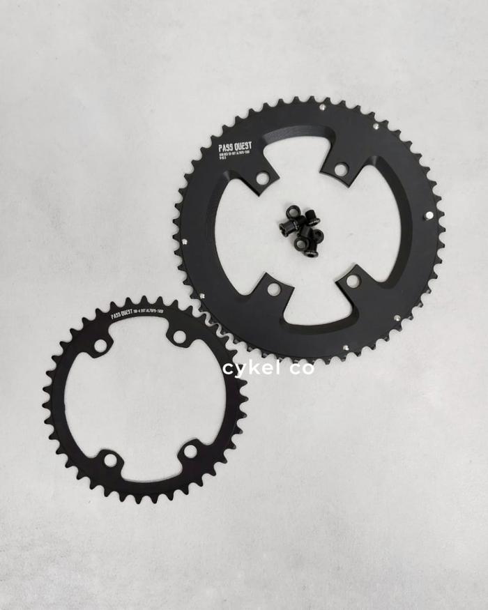 Jual pass quest x110 double chainring 53-39T 5800 6800 DA9000 11 12 ...