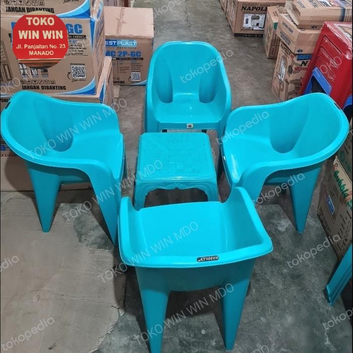 Jual KURSI SET TAMU TERAS PLASTIK TCC 500A NAPOLLY - MANADO - Hijau ...