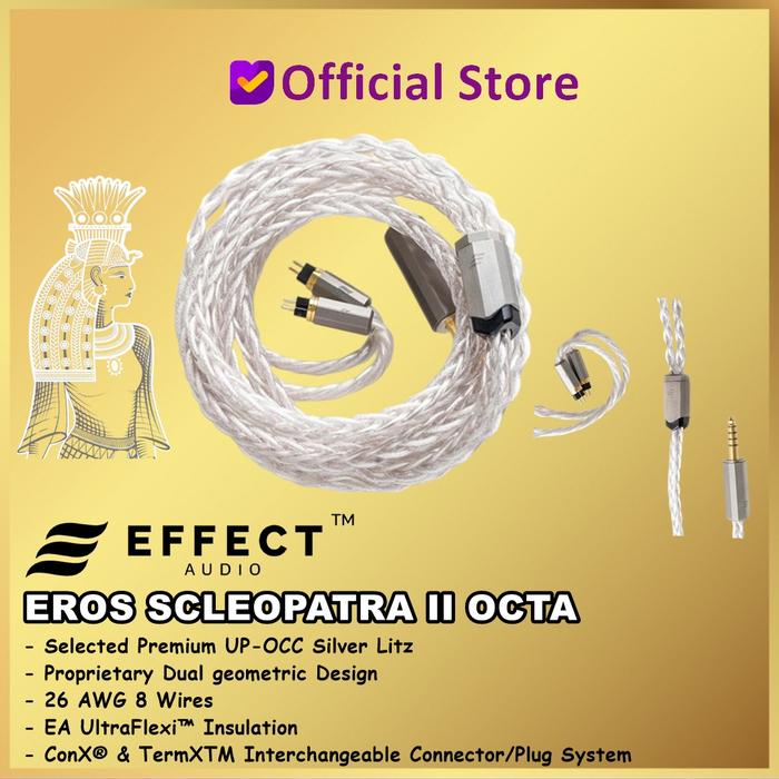 Promo Effect Audio Cleopatra II 2 Octa IEMs Premium UP-OCC Silver Litz ...