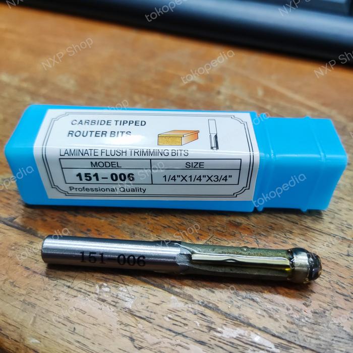 Jual profil kayu lurus 6mm bearing 151-006 flush trimming bit router ...