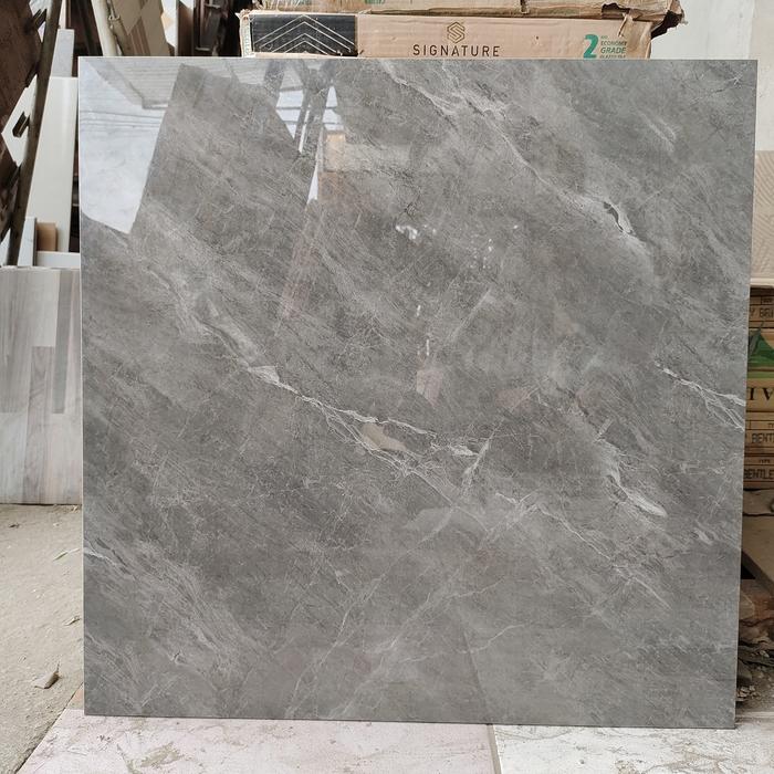 Jual Granit 60x60 abu motif marmer (super glossy)/ granit lantai abu ...