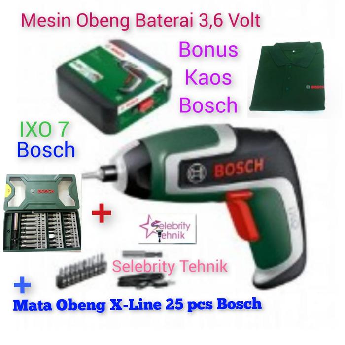 Jual Screwdriver Cordless IXO 7 Bosch 3.6 Volt + X-line 25 Pcs ...