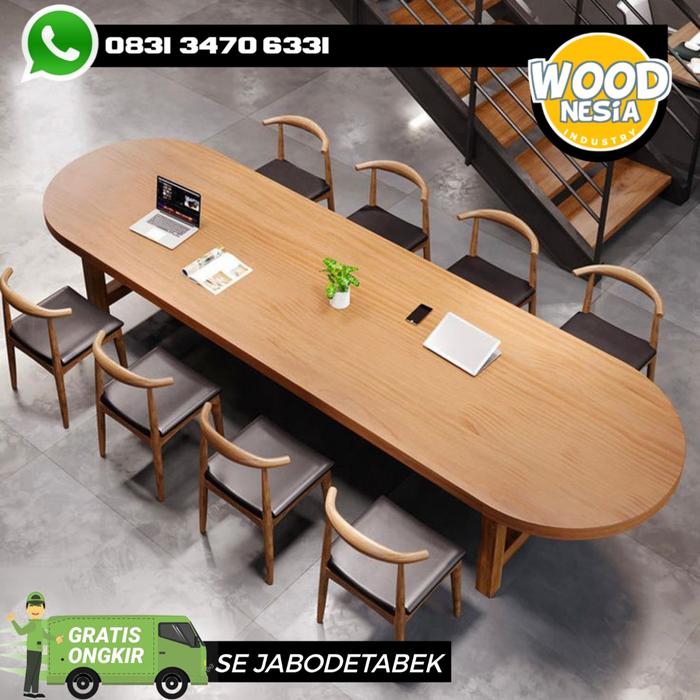 Jual meja meeting oval - meja rapat oval kayu 270 × 100 × 75 × 3 cm ...