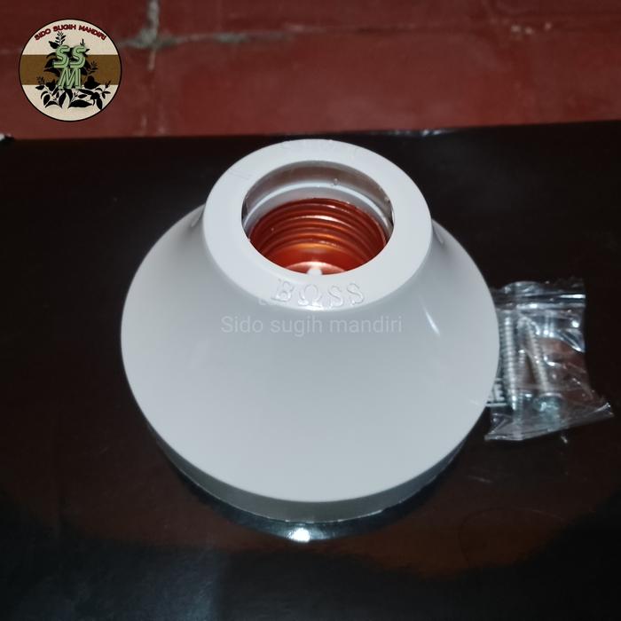 Jual fitting lampu bulat merek-boss warna-krem 4amper 250v E27 tipe ...