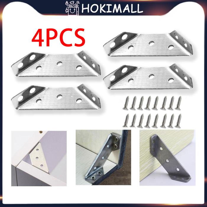 Promo 4Pcs Stainless Steel Furniture Corner Connector Sudut Stand ...