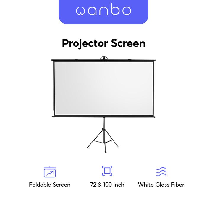 Promo Wanbo Layar Screen Proyektor 100" Screen Projector Wall Mount ...