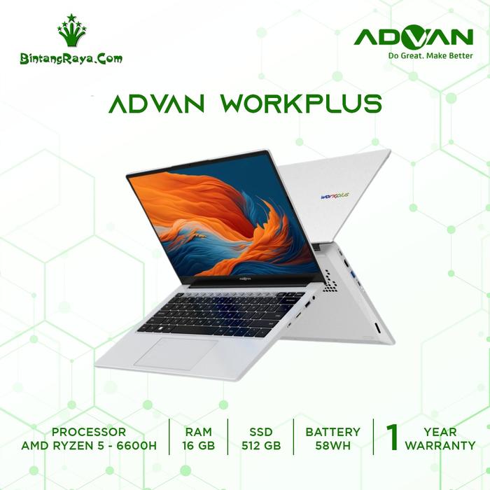 Promo LAPTOP ADVAN WORKPLUS AMD RYZEN 5 6600H 14'' FHD IPS 16GB 512GB ...