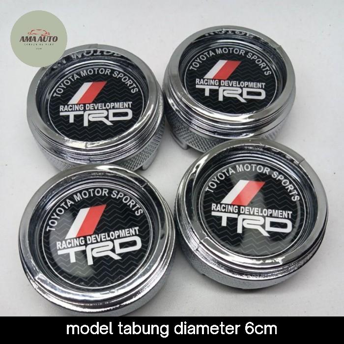 Jual dop roda tutup as rosa velg racing logo TRD rabung diameter 6cm ...