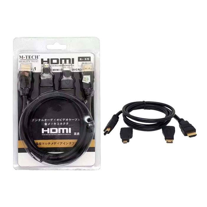 Jual MTECH KABEL HDMI 3IN1 TO MICRO AND MINI HDMI - Kota Bandung ...