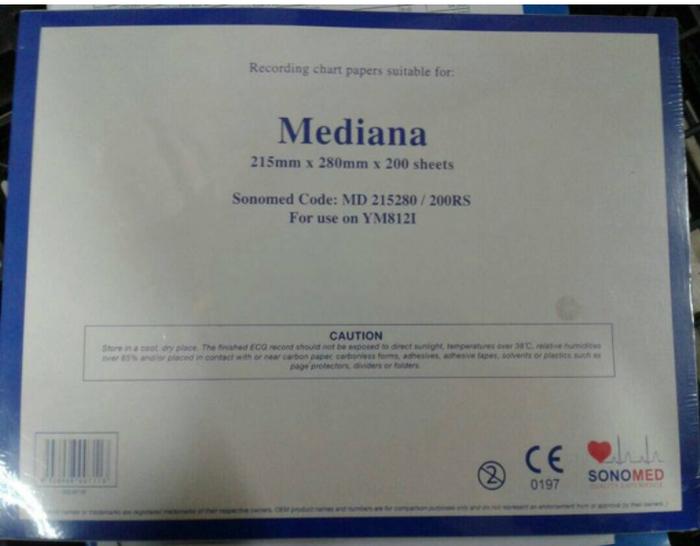 Jual Sonomed Kertas EKG/Paper ECG Mediana 215mm x 280mm x 200sh Z-Fold ...