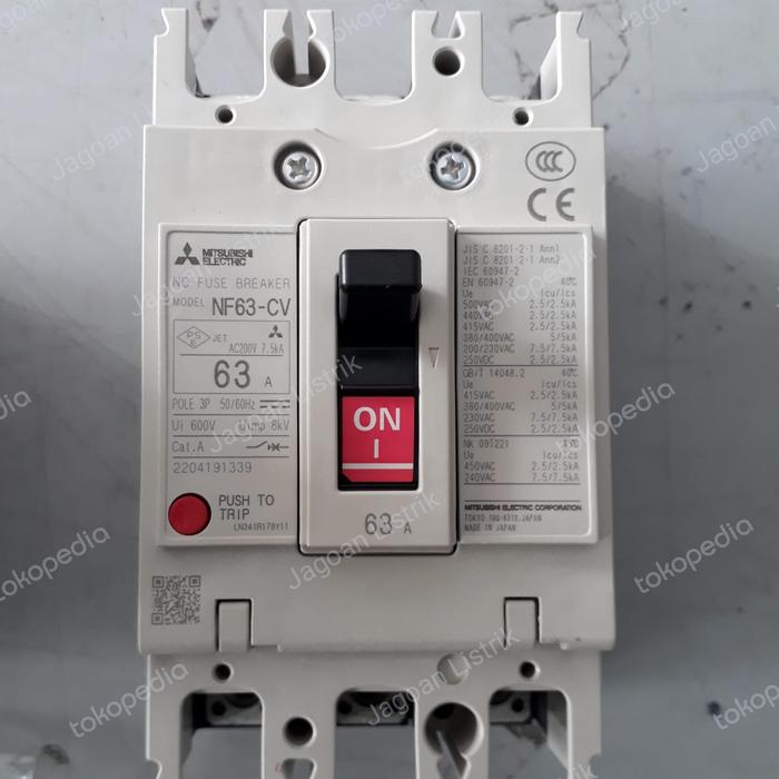 Jual NFB MCCB MITSUBISHI NF63CV 3P 63A No Fuse Breaker NF 63 CW 3P 63A - Kota Surabaya - Jagoan ...