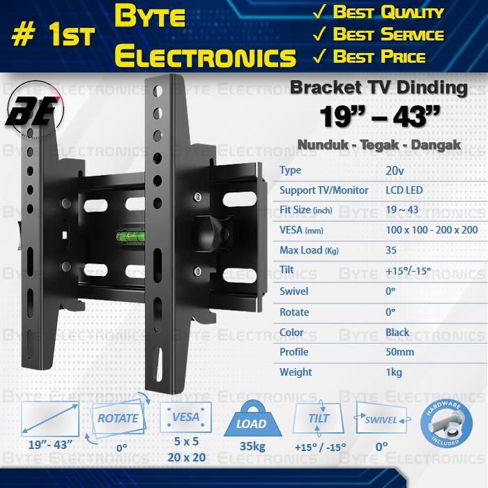 Promo Braket Briket Bracket TV LED 24 32 40 inch - Breket TV 32 40 inch ...