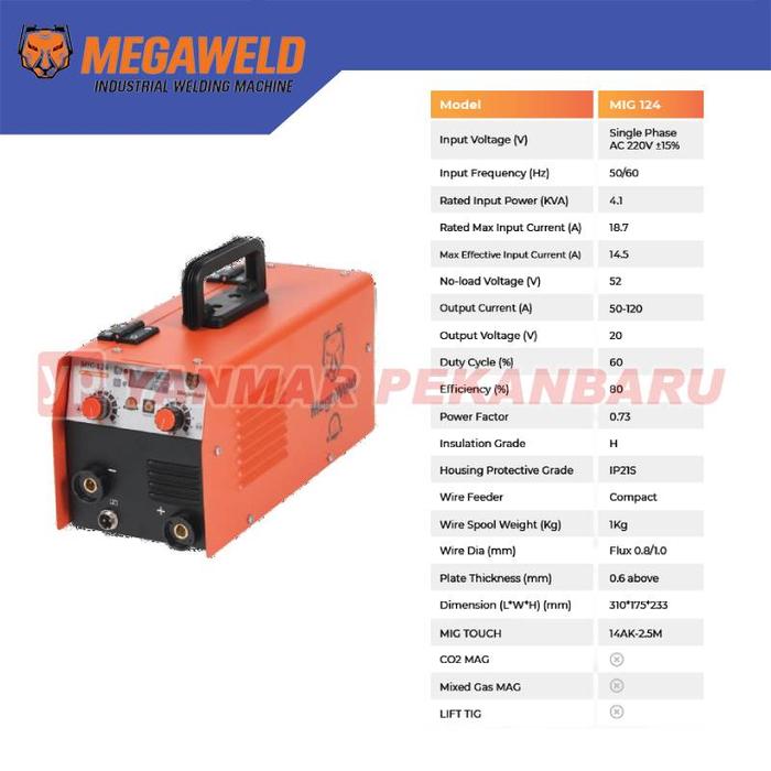 Jual Travo Las MEGAWELD ECO MIG 124 IGBT 1 Phase - Kota Pekanbaru ...