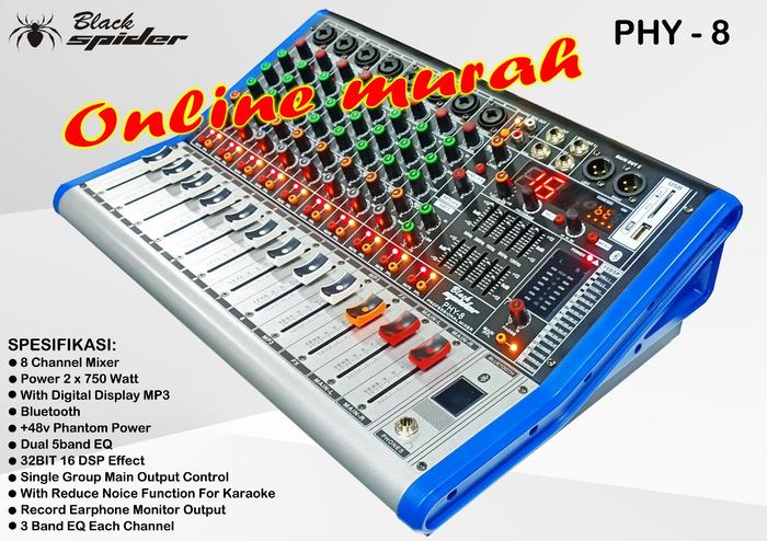 Jual power mixer black spider phy 8 phy8 1500 watt 750x2 8 channel ...