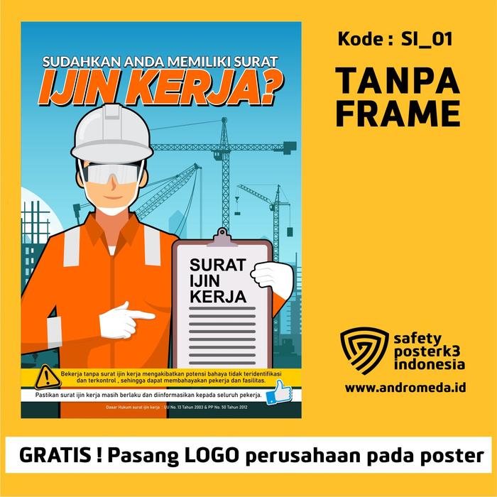 Jual Safety Poster K3 : Ijin Kerja Work Permit Project_60x80 cm - Kota ...