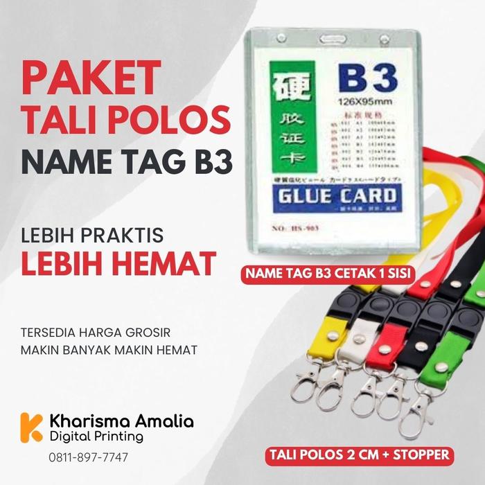 Jual PAKET TALI ID CARD NAME TAG PANITIA EVENT PLASTIK NAME TAG UKURAN B3 - Kab. Bekasi ...