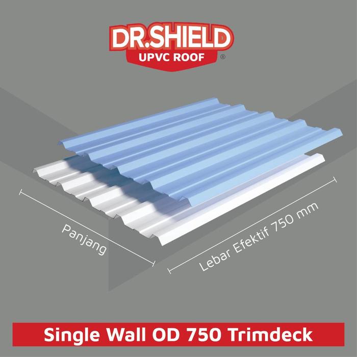 Jual ATAP UPVC DR SHIELD SINGLE TRIMDEK 750 - Putih, 6 METER - Kota ...
