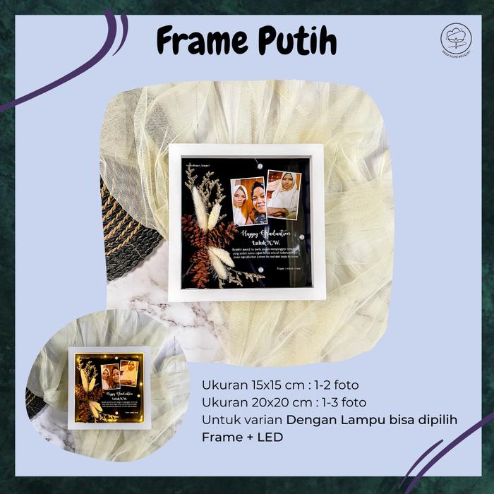 Jual Kado Wisuda Ultah Wedding Custom Fresh Pine White Flower Frame box ...