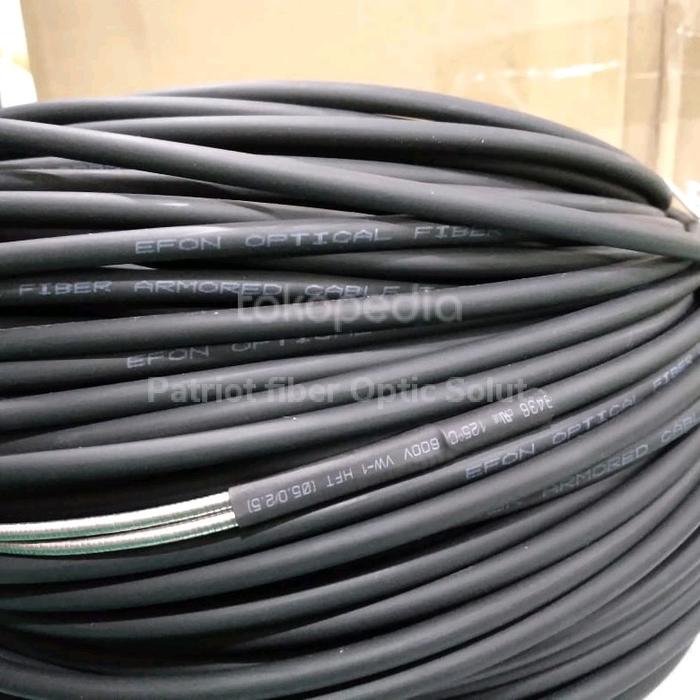 Jual Armored Fiber Optic Cable Steel 2 Core SM Duplex 0.5mm 200 Meter ...