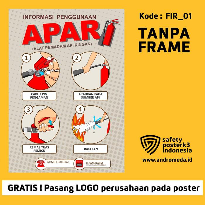 Jual Safety Poster K3: Apar Api Fire Extinguisher Cara_60x80 cm - Kota ...