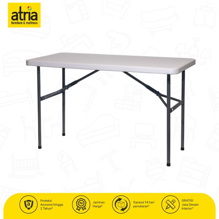 Promo Meja Atria Lipat Multifungsi Hdpe 122x61x72Cm 4FT Putih Metal Leg ...