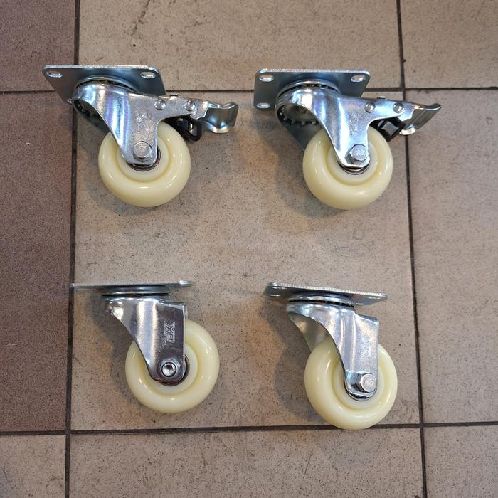 Jual Roda Nilon Medium Duty 3 inch (2 Hidup 2 Rem) - Jakarta Barat ...