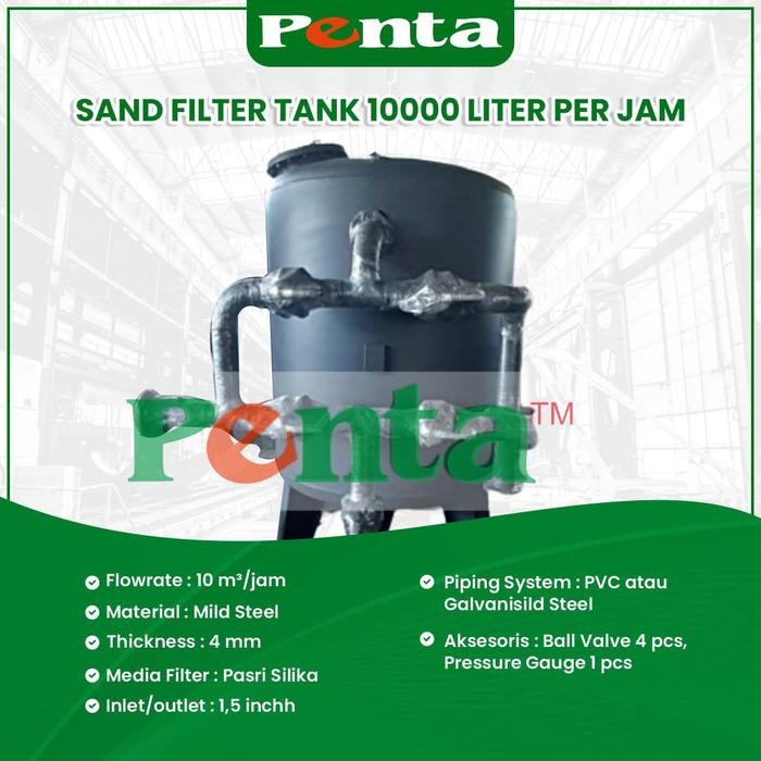 Jual Tangki Sand Filter Carbon 10m3 /j 10000 liter per hour Penta Tank ...