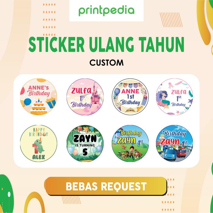 Jual Sticker Ulang Tahun Anak / Stiker Ultah / Birthday / FREE CUSTOM ...
