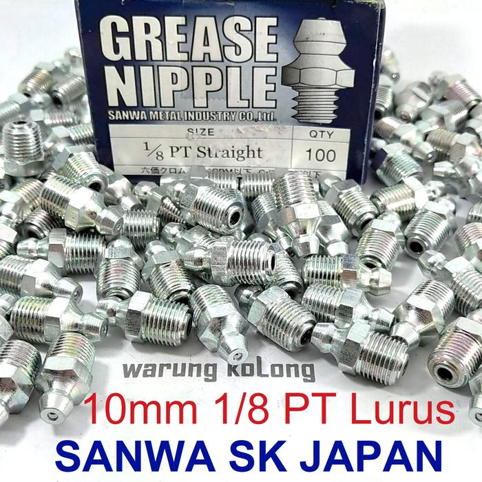Jual Nepel Grease 10 mm 1/8 PT Lurus SANWA SK Jepang nipple gemuk ...