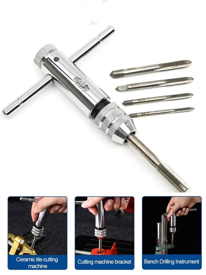 Jual Tap Snai Set Snei Manual Drat Ulir Hand Gagang Tool M3 M4 M5 M6 ...