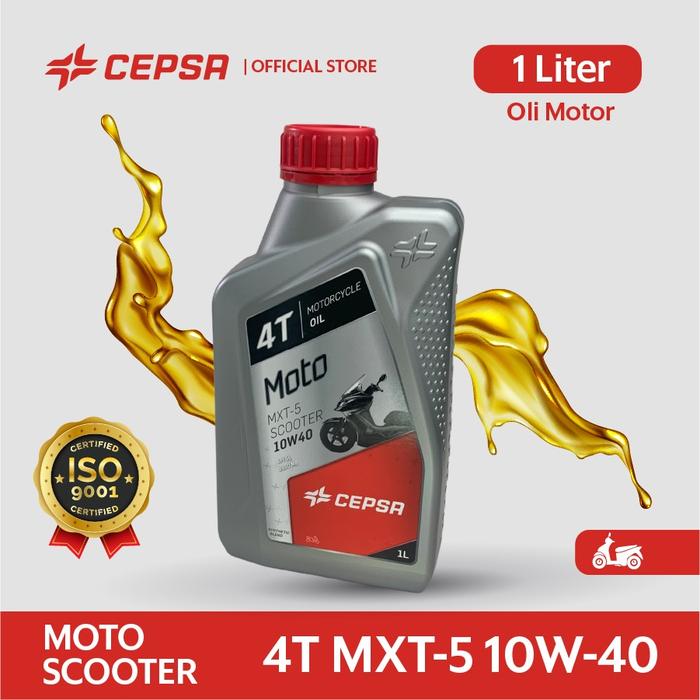 Promo Oli Motor Matic 10W 40 Semi Sintetik CEPSA MOTO SC MXT-5 ukuran 1 ...