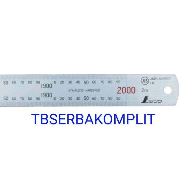 Jual Ruler Mistar besi SS metric scale mili 13064 Shinwa 2000mm 2000 mm ...