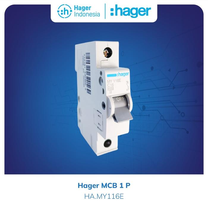 Promo Hager MCB 16a 16 ampere 1 Phase 4.5kA - MY116E - Jakarta Barat - Hager Indonesia | Tokopedia