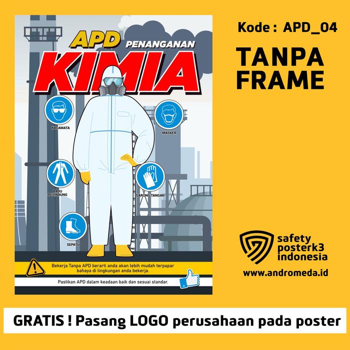 Jual Safety Poster K3 : APD Kimia Chemical Alat Pelindung - 120x80 cm ...