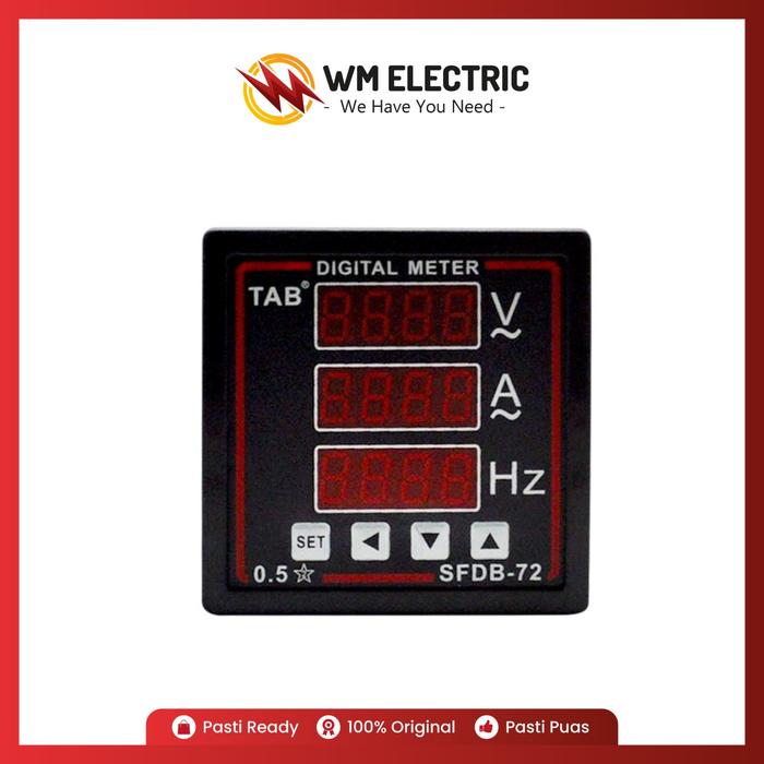 Promo Multi Meter Digital 1 fasa 72x72mm TAB Lengkap Volt, Ampere, HZ ...