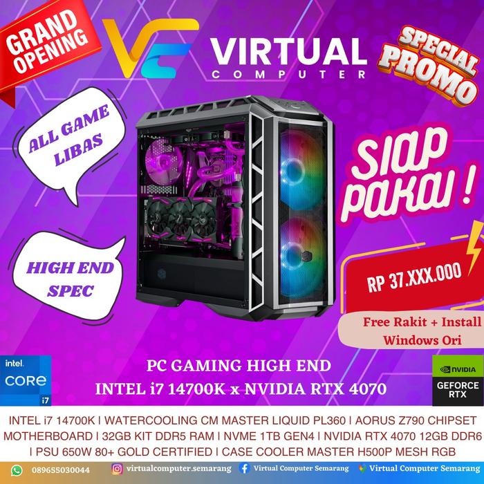 Jual PC GAMING RENDERING INTEL i7 14700K | NVME 1TB | RTX 4070 | NEW GARANS - Kota Semarang ...