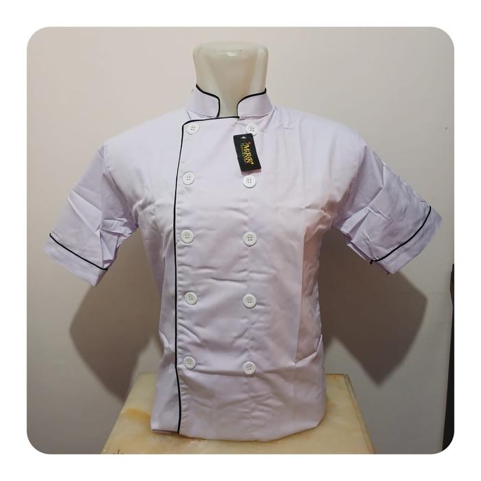 Jual Seragam Chef, Kemeja Koki, Baju Juru Masak Lis Lengan Pendek ...