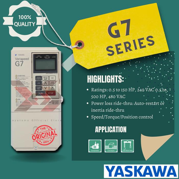 Jual AC INVERTER YASKAWA VARISPEED G7 TYPE: CIMR-G7A2015; 15KW, 200V ...