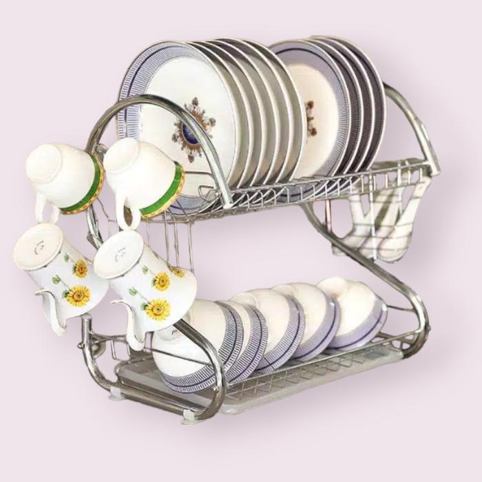 Jual RAK PIRING 2 susun PORTABLE/RAK PIRING CANTIK MINIMALIS/RAK GELAS ...
