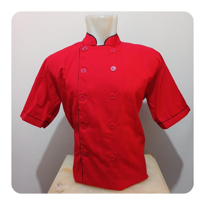 Jual Seragam Chef, Kemeja Koki, Baju Juru Masak Lis Lengan Pendek ...