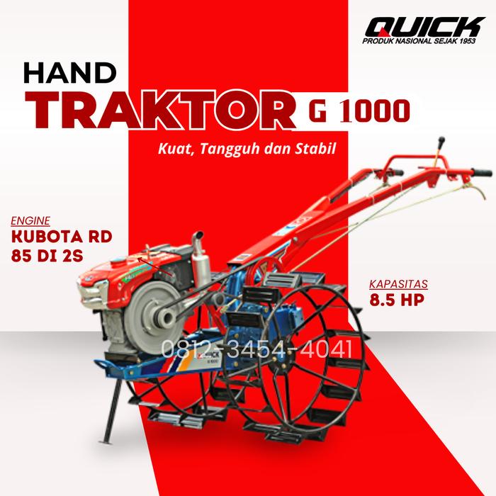 Jual Traktor Bajak Sawah Quick G1000 + Diesel Mesin 8.5 HP Kubota - RD ...