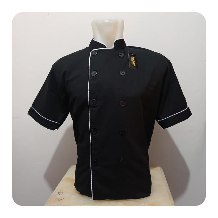 Jual Seragam Chef, Kemeja Koki, Baju Juru Masak Lis Lengan Pendek ...