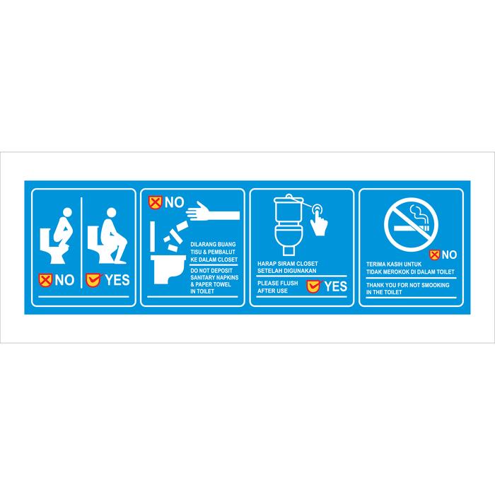 Jual STIKER VINYL TATA CARA PENGGUNAAN TOILET DUDUK Uk. 30 X 10 CM SIGN ...