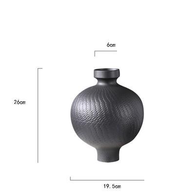 Jual Vas Bunga Modern Minimalis / Ceramic Jar Vase 1378 - 8. Black (B ...