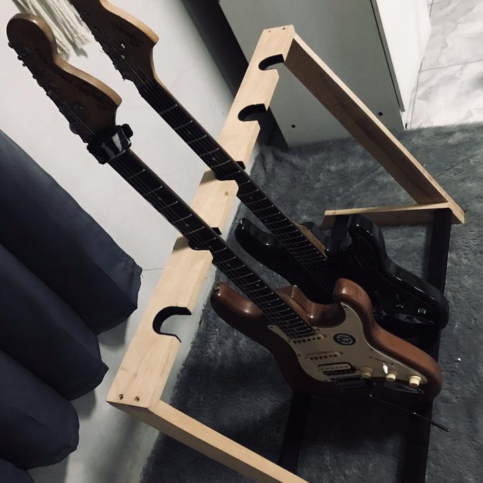Promo stand gitar elektrik stand gitar akustik stand bass kayu V5 ...