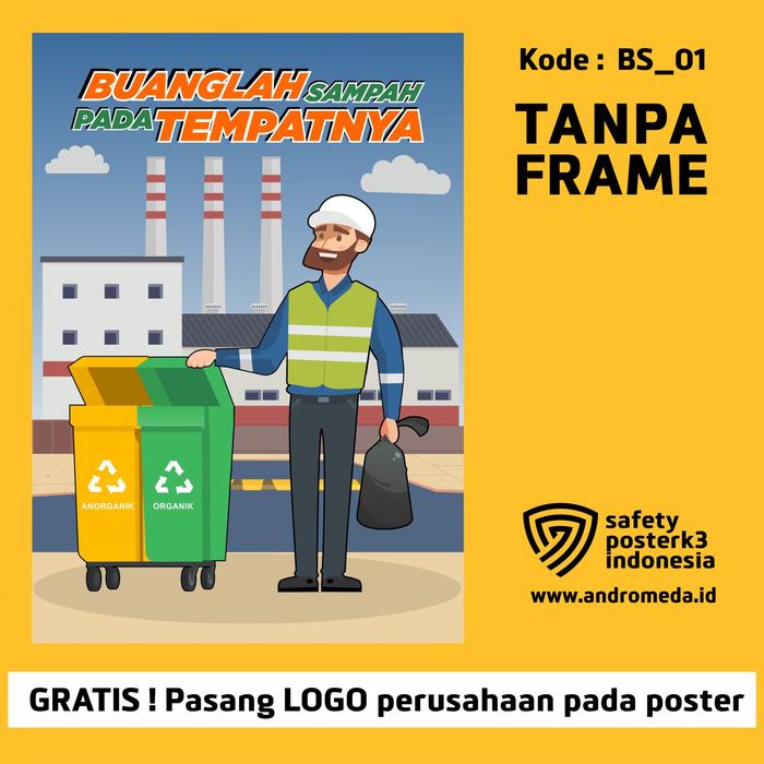 Jual Safety Poster K3 : Sampah Buang Tempat Kebersihan - 120x80 cm ...