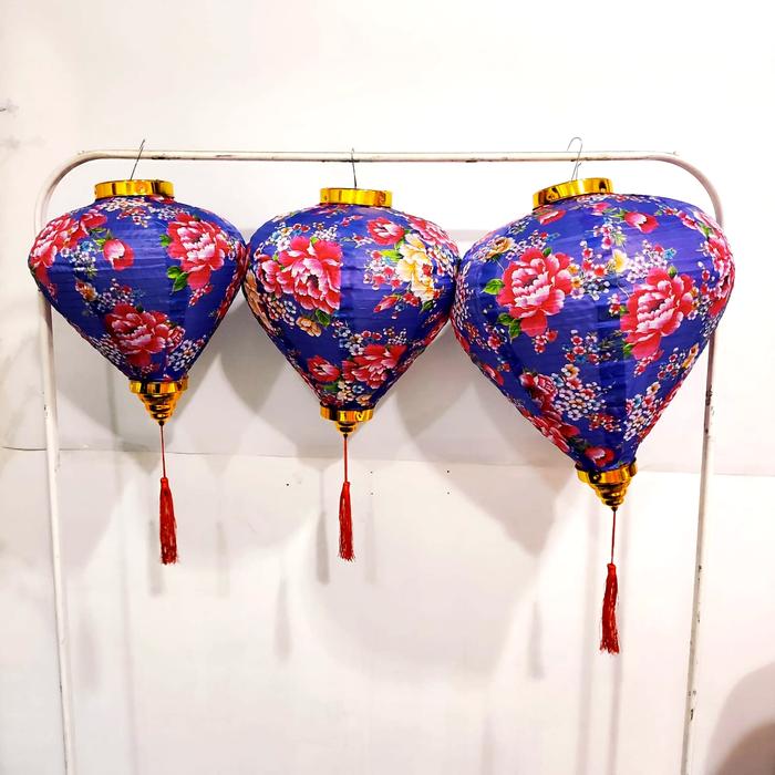 Jual Lampion Kain Motif Vietnam Kerucut Dekor Lampion Imlek Outdoor ...